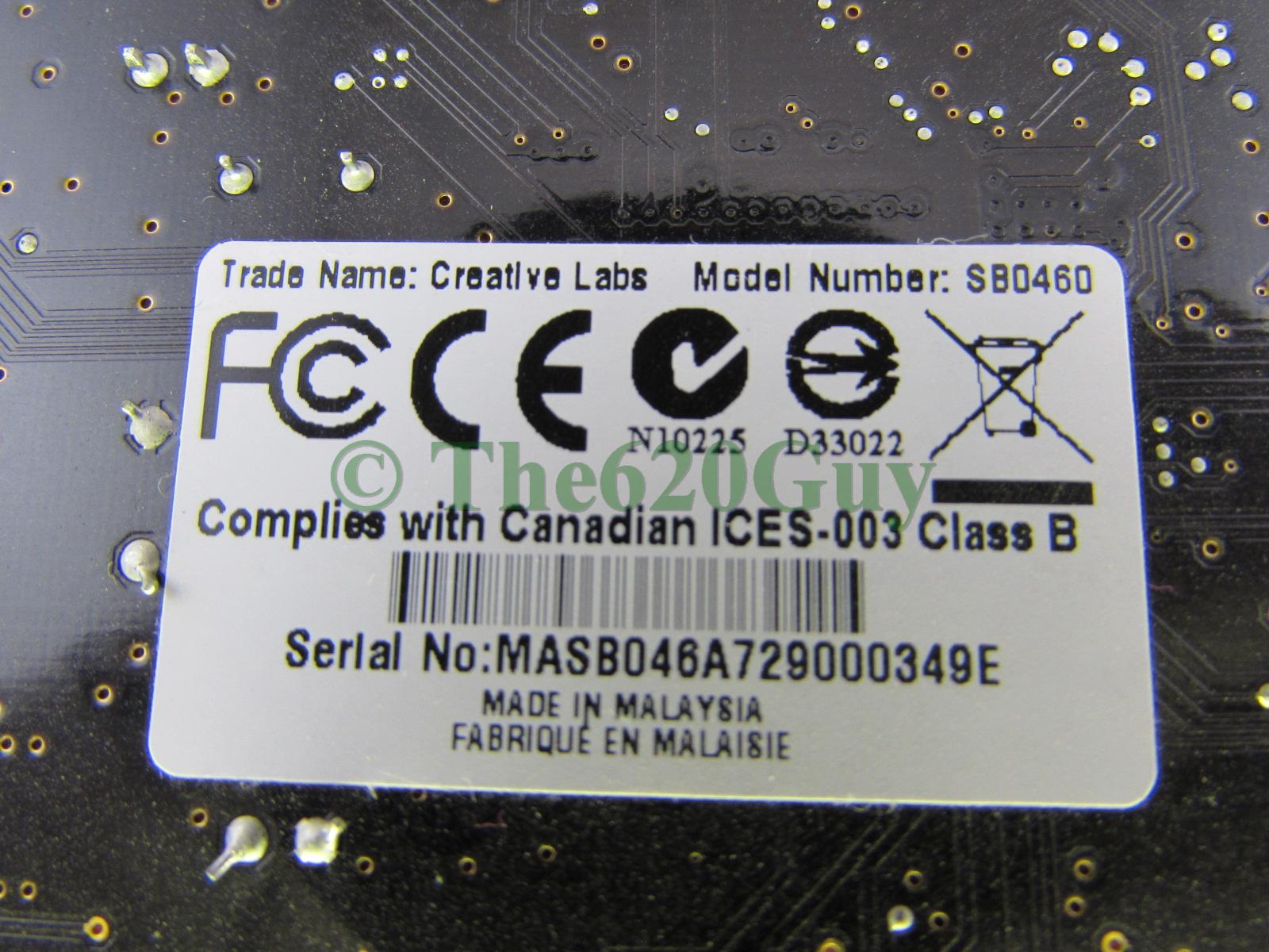 Creative SB0460 Sound Blaster X-Fi Xtreme Music 7.1 CHL Surround PCI ...